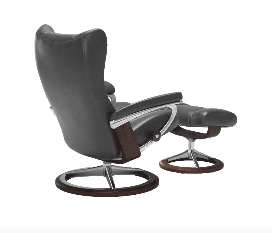 Stressless Wing Signature Recliner & Ottoman - 2 Danes
